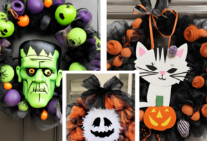 DIY Halloween Wreaths for Front Door - Party Wowzy