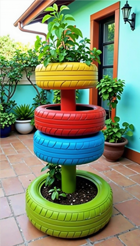 Creative Tire Planter Ideas - Party Wowzy