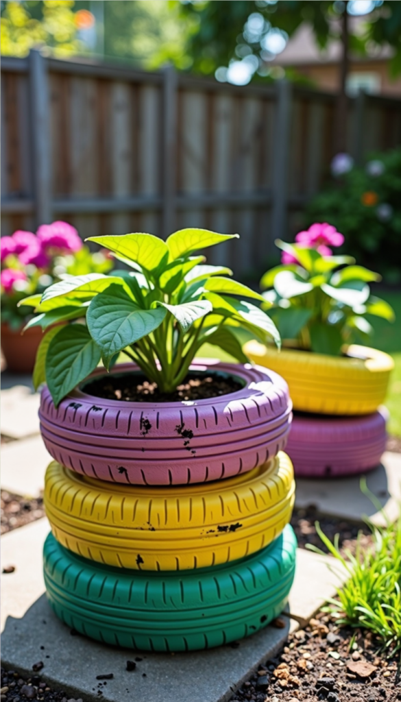 Creative Tire Planter Ideas - Party Wowzy