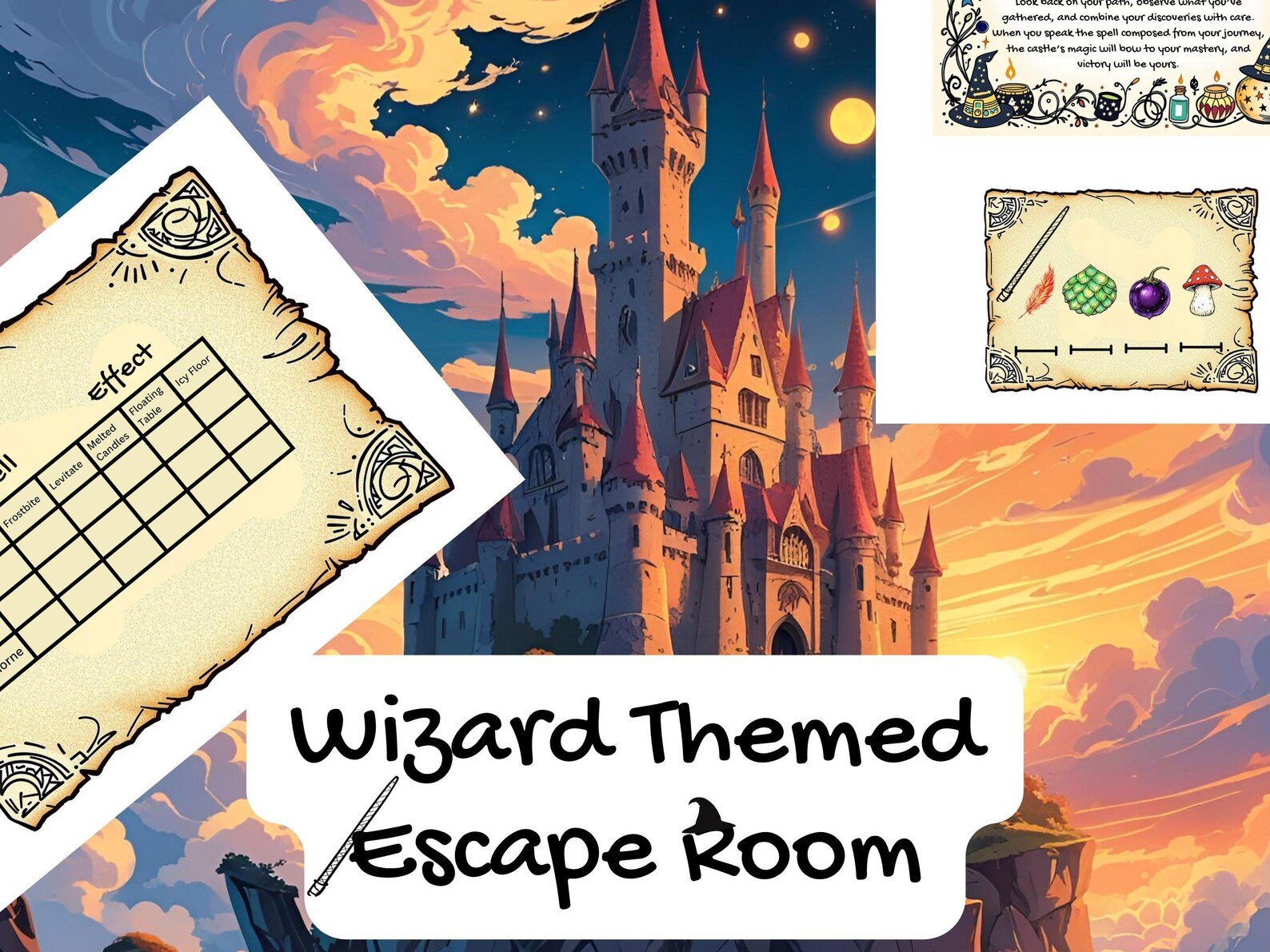Wizard Themed Quick Printable Escape Room - Party Wowzy